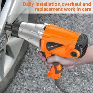 ENERTWIST 8.5A Electric Impact Wrench 1/2 Inch 450 N.M Max Torque Corded 4 Sockets Impact Wrench with Hog Ring Anvil