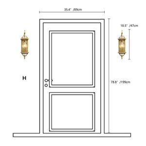 Milaii Outdoor Wall Light with Clear Glass Waterproof Exterior Light Fixtures Oil Rubbed Brass 18.5 inch Copper Wall Mount Lights for for Patio Garage Front Porch (Bulb not Included)