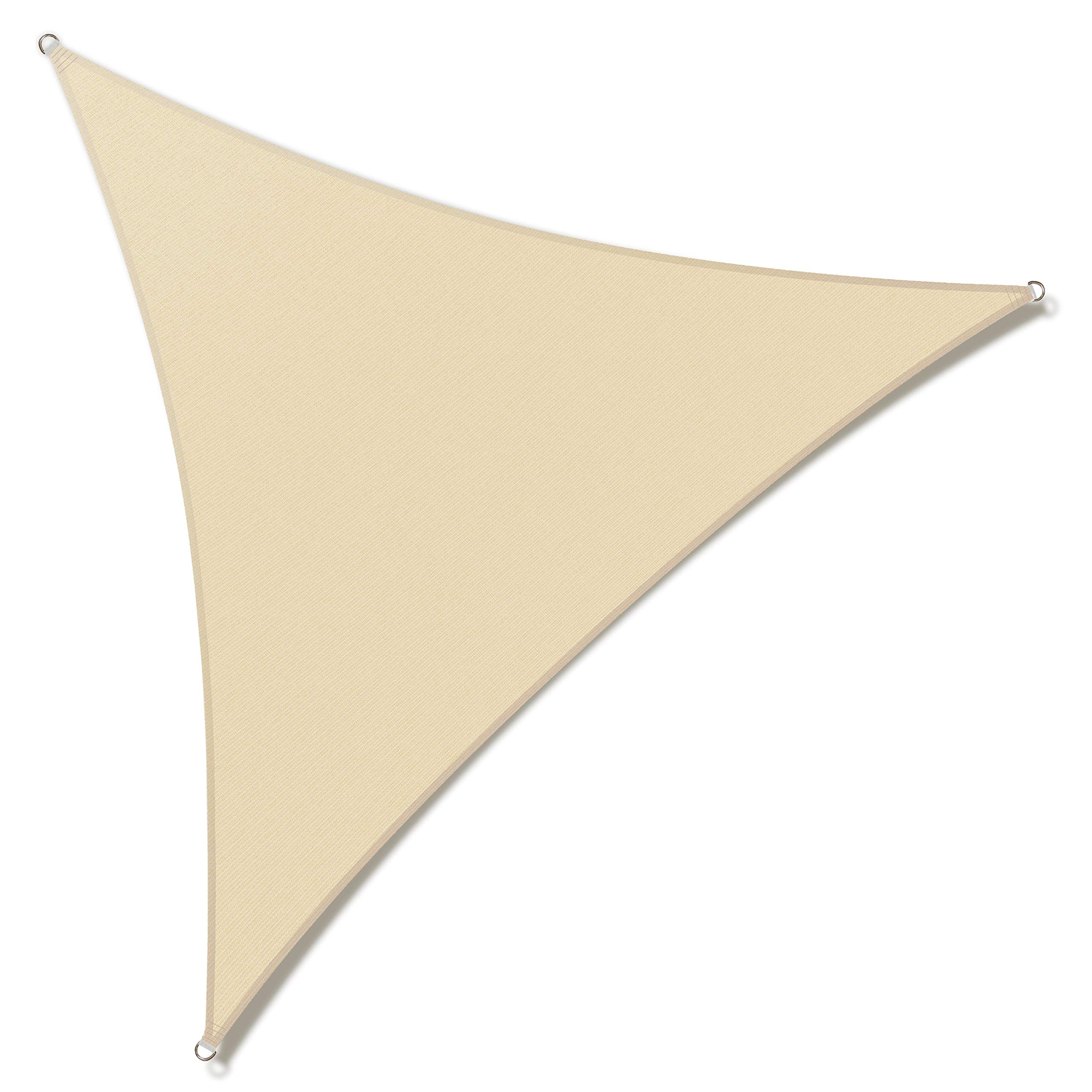 ShadeMart 16' x 16' x 16' Beige Triangle Sun Shade Sail UPF50 SMTAPT16 Canopy Fabric Cloth Screen, Water Air Permeable & UV Resistant, Heavy Duty, Carport Patio Outdoor - (We Customize Size)