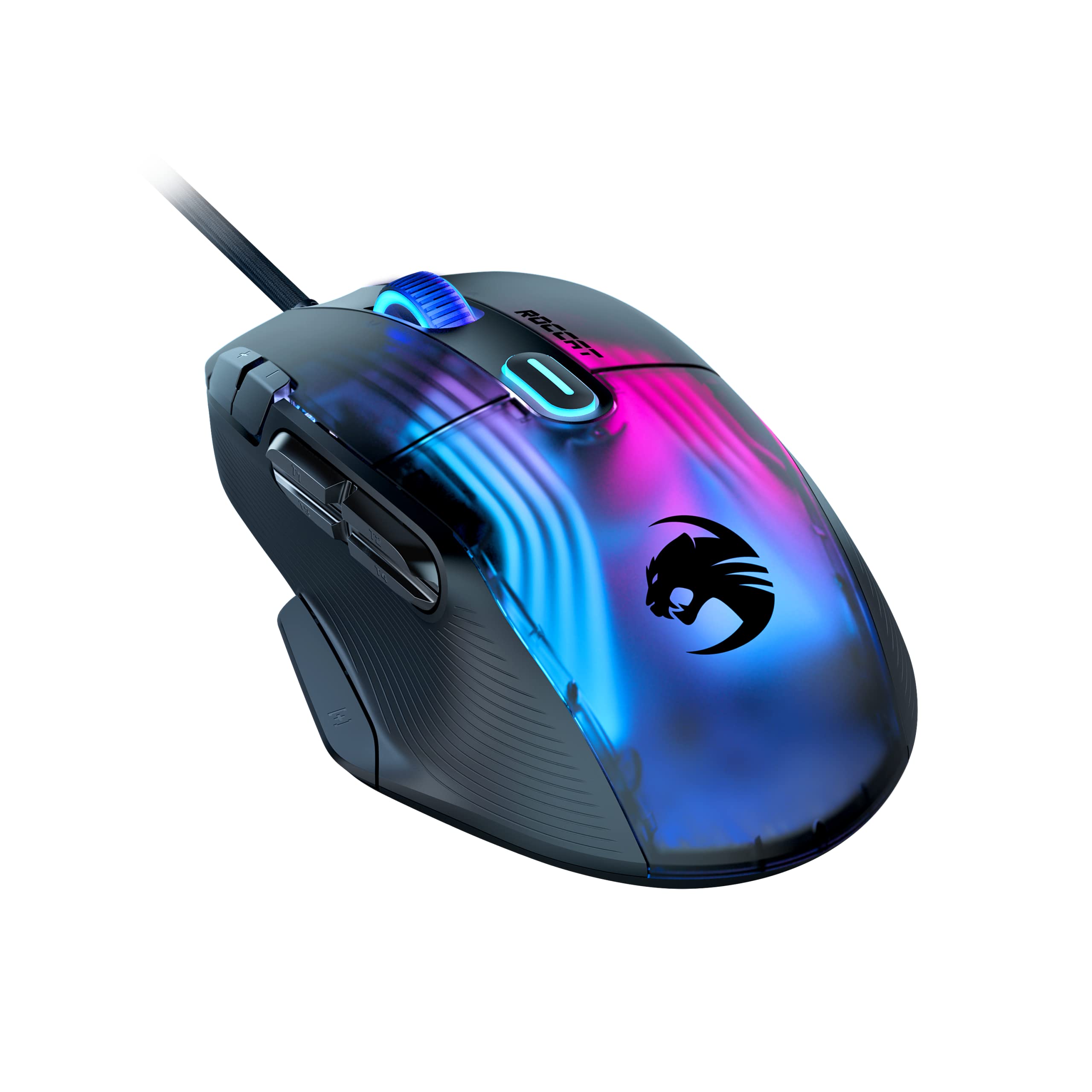 ROCCAT Kone XP PC Gaming Mouse with 3D AIMO RGB Lighting, 19K DPI Optical Sensor, 4D Krystal Scroll Wheel, Multi-Button Design, Wired Computer Mouse – Black