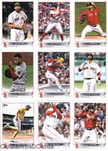 2022 topps series 1 boston red sox team set of 15 cards: bobby dalbec(#7), xander bogaerts(#8), jose iglesias(#15), christian vazquez(#63), connor wong(#66), travis shaw(#88), enrique hernandez(#90), hunter renfroe(#174), j.d. martinez(#182), jarren duran