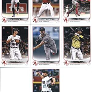 2022 Topps Series 1 Arizona Diamondbacks Team Set of 11 Cards: Merrill Kelly(#74), Christian Walker(#75), Pavin Smith(#106), Tyler Gilbert(#130), Arizona Diamondbacks(#144), Stuart Fairchild(#163), Carson Kelly(#177), Luke Weaver(#273), Ketel Marte(#275),