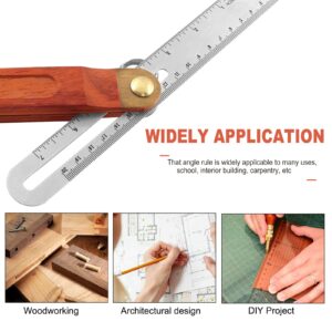 Bonsicoky 9 Inch T-Bevel Angle Finder Sliding Gauge, Adjustable Ruler Protractor with Hardwood Handle, Metric Marks