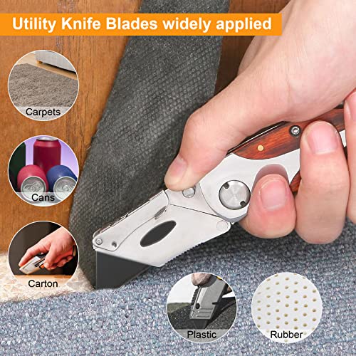 CYEAH 100 Pcs Utility Knife Blades, Thickened SK2 High-Carbon Steel Cutter for Most of Standard Utility Knives, Spare Utility Blades Refills Box Cutters Blades with Plastic Storage Case