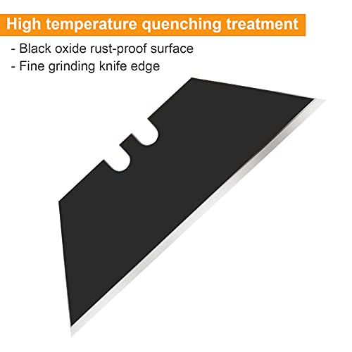 CYEAH 100 Pcs Utility Knife Blades, Thickened SK2 High-Carbon Steel Cutter for Most of Standard Utility Knives, Spare Utility Blades Refills Box Cutters Blades with Plastic Storage Case