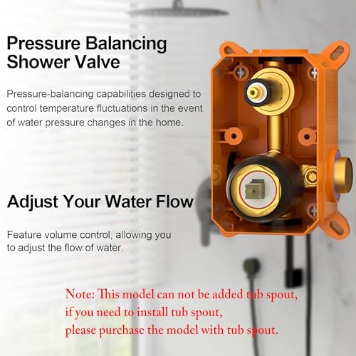 Gabrylly Shower System Black, Wall Mounted Slide Bar Shower Faucet Set Complete,High Pressure 10" Rain Shower Head with 5-Setting Handheld Shower,Shower Combo Set with Shower Valve