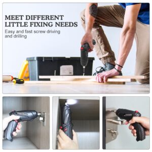 Cordless Electric Screwdriver, 3.6V Rechargeable Power Screwdriver with 47 pcs Accessories, usb charging, 3Nm Screw Gun, mini Carrying screwdriver set ​with LED Light for Father's Day Gift