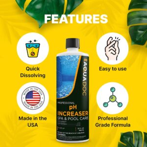 AquaDoc pH Increaser for Hot Tub - pH Up for Hot Tub Spa - pH Increaser Hot Tub Chemicals - Balance Your pH Up and Down Levels Effectively - Adjust pH Levels for Indoor & Outdoor Hot Tub Maintenance