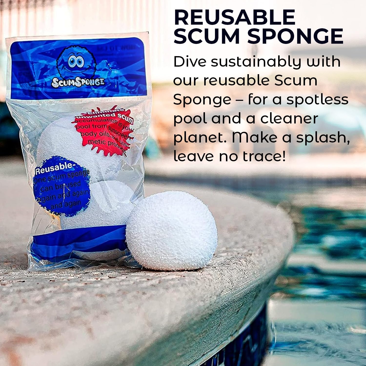 ScumSponge for Hot Tub to Soak Up Oils, Original Oil-Absorbing SpongeBall, Alternative for Scumbug, Ball and Scum Star, Spa Cleaner Sponge for Swimming Pool, Jacuzzi and Hot Tubs, 6 Balls