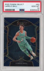 graded 2020-21 panini select lamelo ball #63 rookie rc basketball card psa 10 gem mint