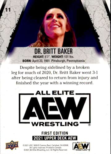 2021 Upper Deck All Elite Wrestling AEW #11 Dr. Britt Baker Official Trading Card