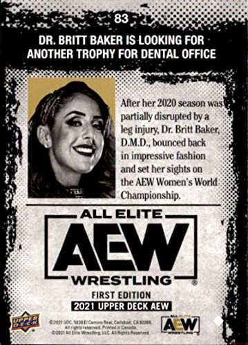 2021 Upper Deck All Elite Wrestling AEW #83 Dr. Britt Baker Official Trading Card