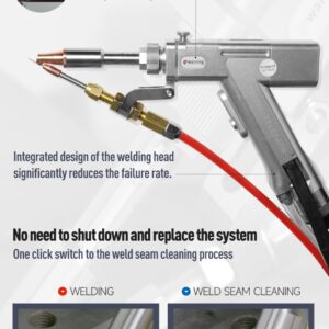 LYXC MAX 2000W 2 in 1 Integrated Fiber Laser Welding Machine 220V Single Phase Handheld Laser Welder Machine With Auto Wire Feeder Cable Length 10M for Welding&Weld Seam Cleaning