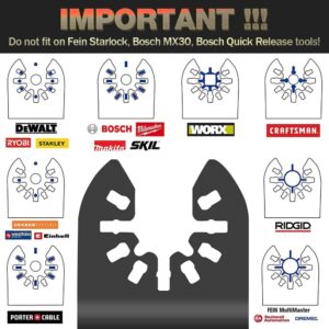 100 Pcs Universal Oscillating Tool/Saw Blades,Oscillating Multitool Blades Fit Fein Multimaster Porter Cable Bosch Ryobi Dewalt Milwaukee Rockwell Oscillating Tool Blades