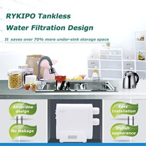 RYKIPO Water Filtration System Water Purifier, Under Sink Water Filter, 1.5:1 Drain Rate, 400GPD High Flow Reverse Osmosis Water Filter for Home and Kitchen