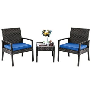 KAWIVAST 3 Pieces Patio Furniture Set, Front Porch Furniture, Rattan Wicker Furniture, Balcony Furniture Set, Small Patio Furniture,Outdoor Patio Furniture, Bistro Sets