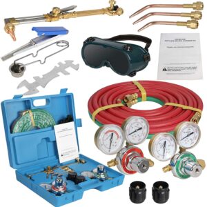 BBBuy Oxygen & Acetylene Gas Cutting Torch and Welding Kit Portable Oxy Brazing Welder Tool Set with Two Hose, Storage Case-Portable Cutting Torch Set Welder Tools