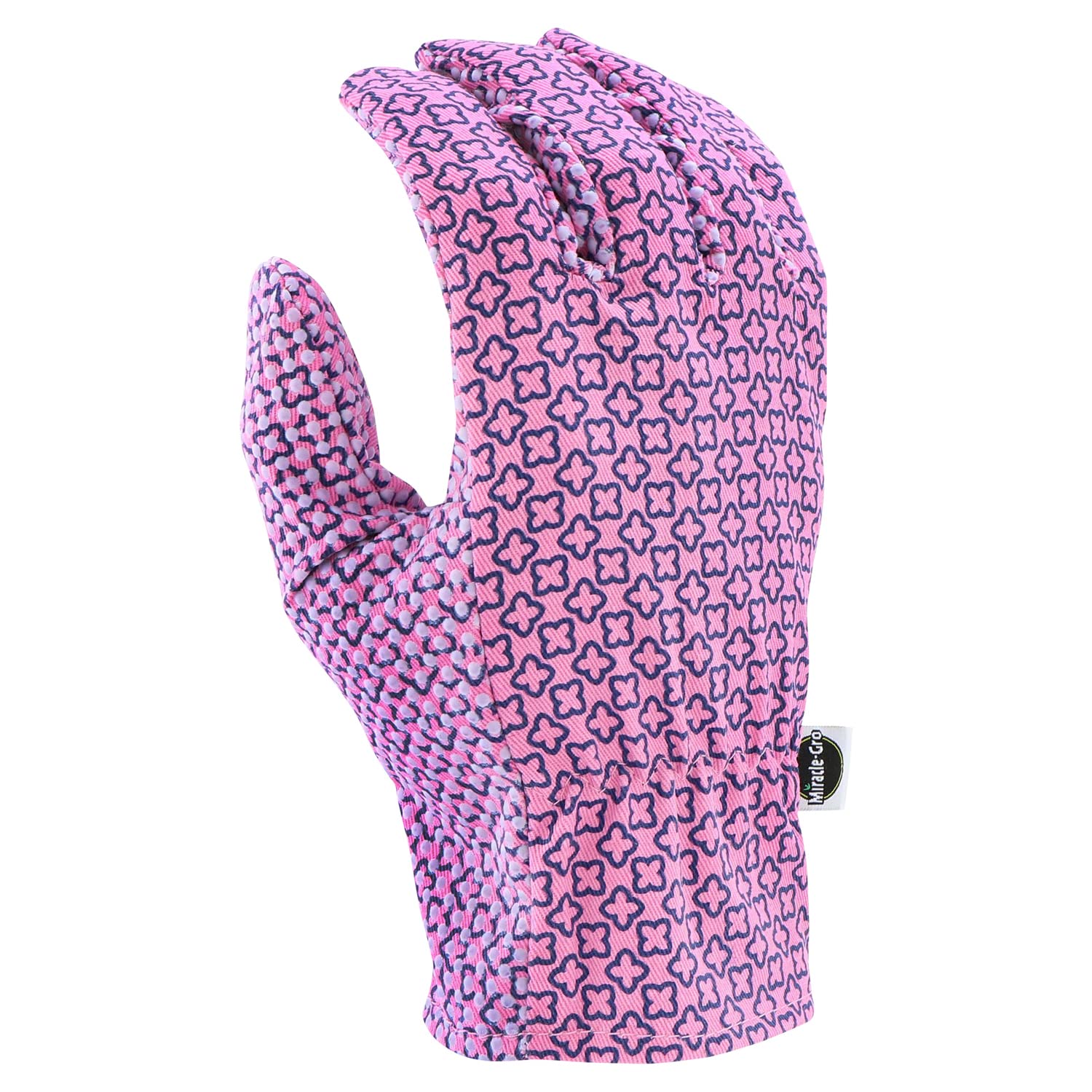 Miracle Gro Women's Canvas Back Dotted Palm Gardening Work Gloves, Breathable Backing, Strong Grip, Shirred Elastic Wrist, Purple/Pink, Medium, (M56111/WML)