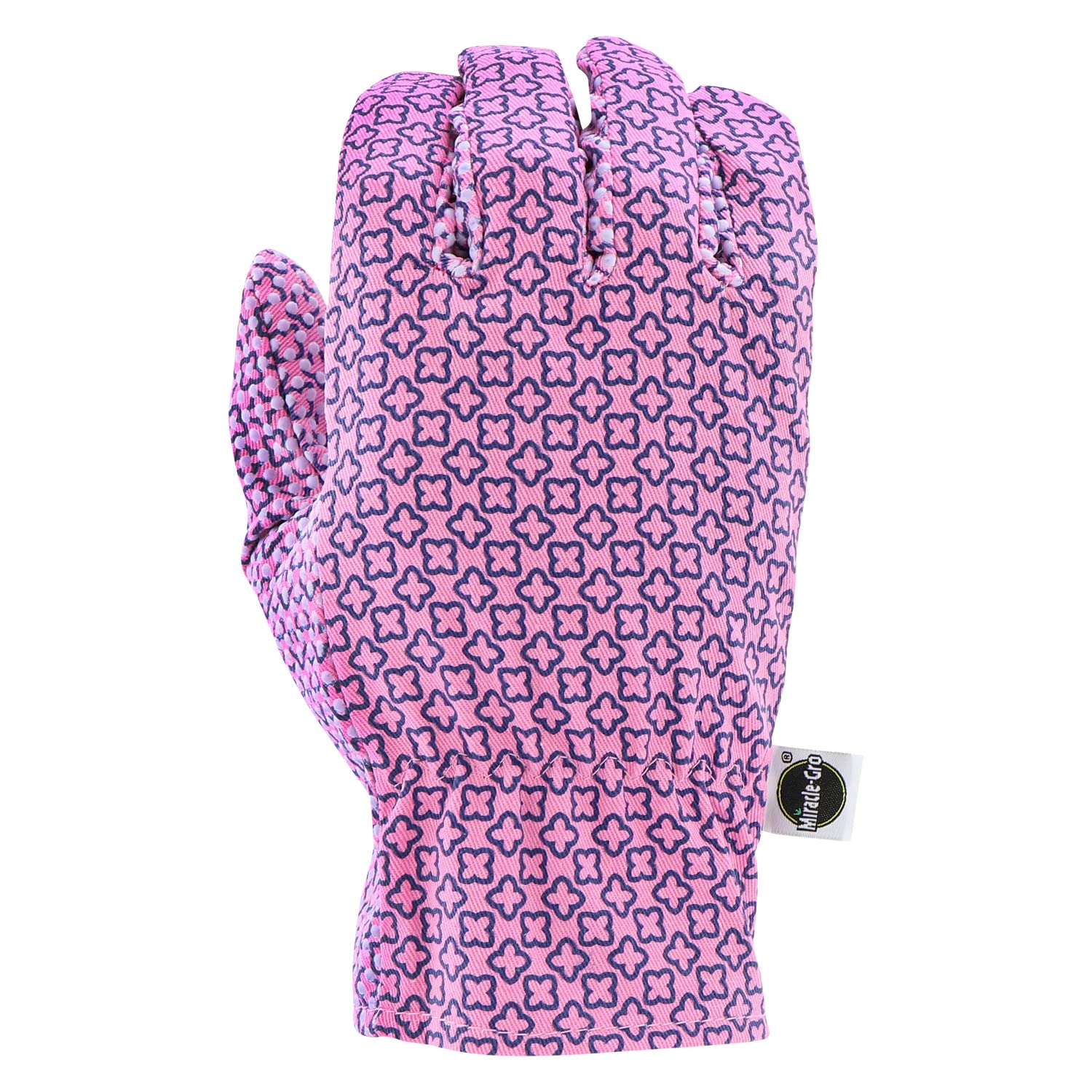 Miracle Gro Women's Canvas Back Dotted Palm Gardening Work Gloves, Breathable Backing, Strong Grip, Shirred Elastic Wrist, Purple/Pink, Medium, (M56111/WML)