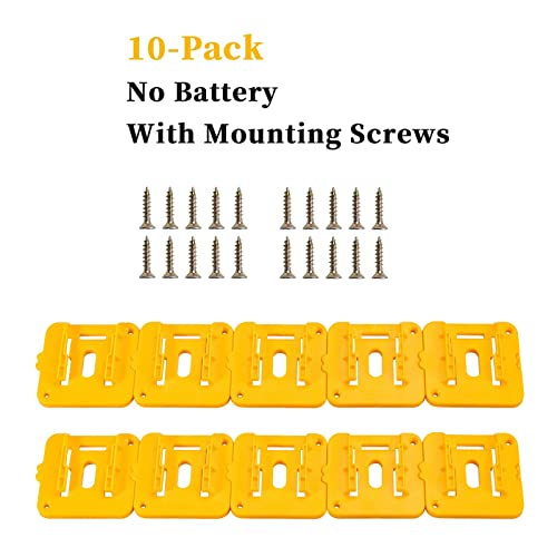 Crtbelfy Battery Mount Holder for Dewalt 20V 60V Battery Dock Holder Fit for DCB200 DCB203 DCB205 DCB206 Batteries- 10 Pack