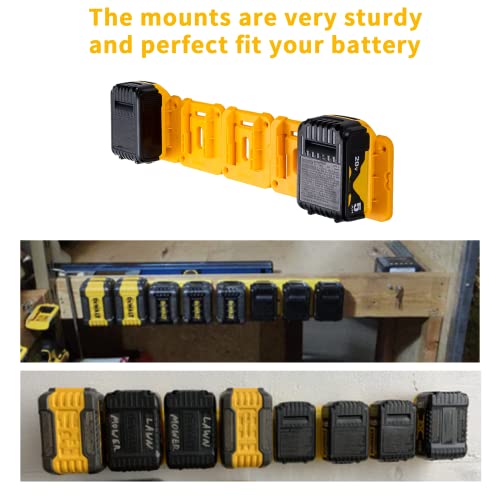 Crtbelfy Battery Mount Holder for Dewalt 20V 60V Battery Dock Holder Fit for DCB200 DCB203 DCB205 DCB206 Batteries- 10 Pack