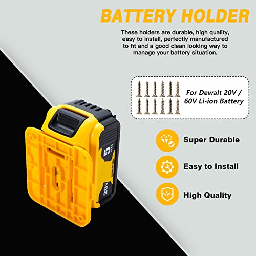 Crtbelfy Battery Mount Holder for Dewalt 20V 60V Battery Dock Holder Fit for DCB200 DCB203 DCB205 DCB206 Batteries- 10 Pack