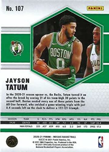 2020-21 Panini Mosaic #107 Jayson Tatum Boston Celtics NBA Basketball Trading Card