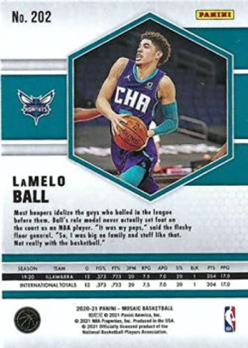 2020-21 Panini Mosaic #202 LaMelo Ball RC Rookie Charlotte Hornets NBA Basketball Trading Card