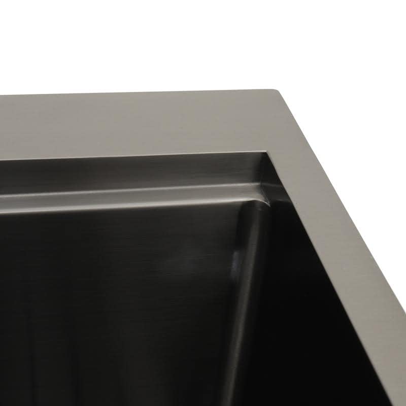 STARSTAR Workstation Ledge Top Mount/Drop-in Matte Black 304 Stainless Steel Single Bowl For Kitchen,Yard, Office, Bar, Laundry Sink (18 x 18 x 10)