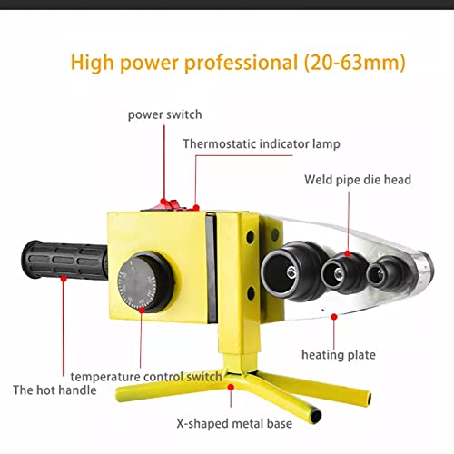 Suerthy Portable Welder, Ppr Pipe Welding Machine, High Power Fuser, Adjustable Knob, Tool Pipeline Construction Equipment for Welding Ppr, pe, pp Pipes (Size : Hogar 800W)