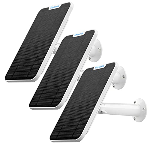 [Updated Version] 4W Solar Panel Charging Compatible with Eufycam 2C/2C Pro/2/2 Pro / E20 / E40 / E, with 13.1ft Waterproof Charging Cable, IP65 Weatherproof,Includes Secure Wall Mount(3-Pack)