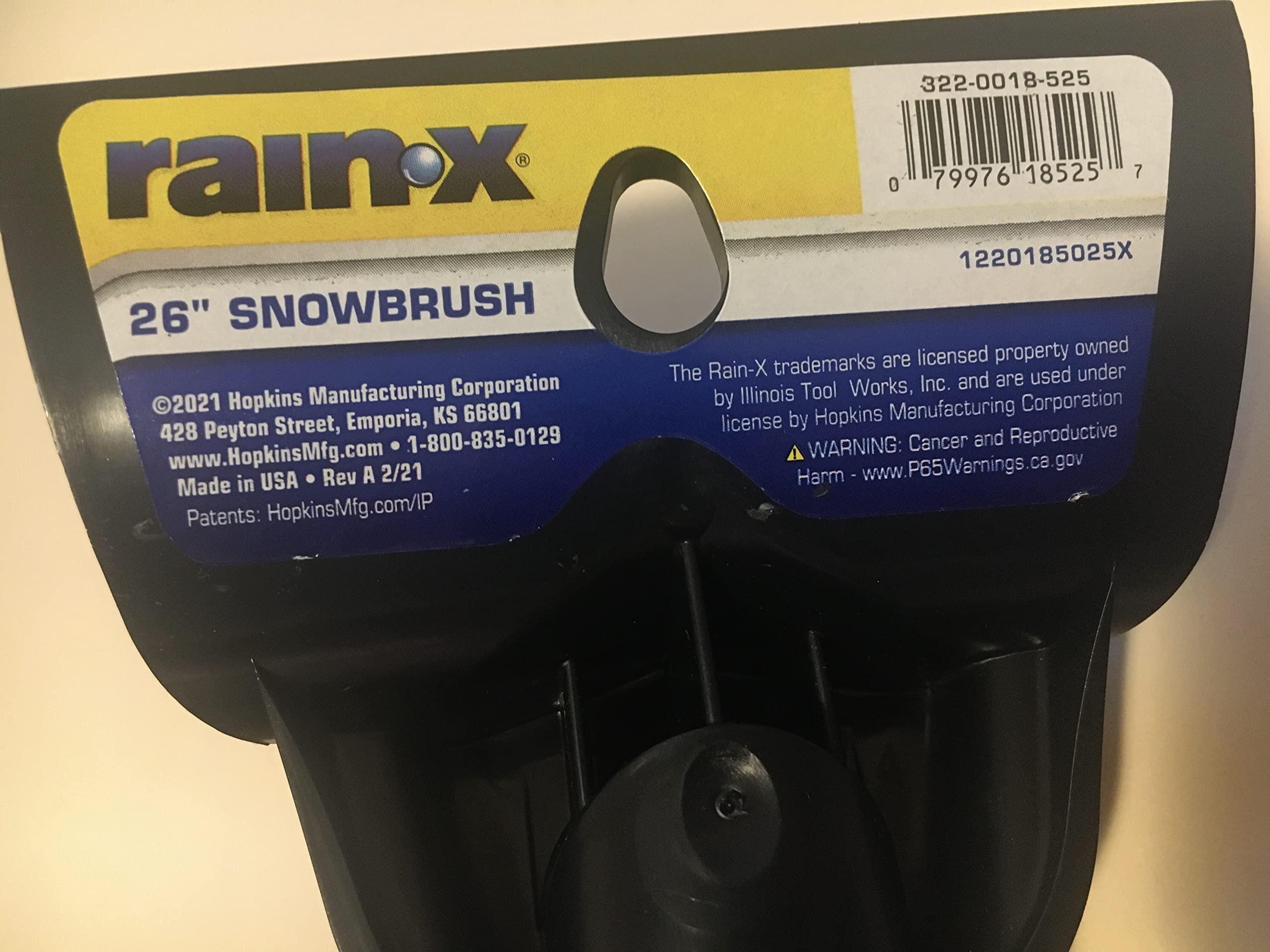 Rain-X 26" Ergo Snow Brush with Ice Scraper Tool, Black & Yellow, 1PK,