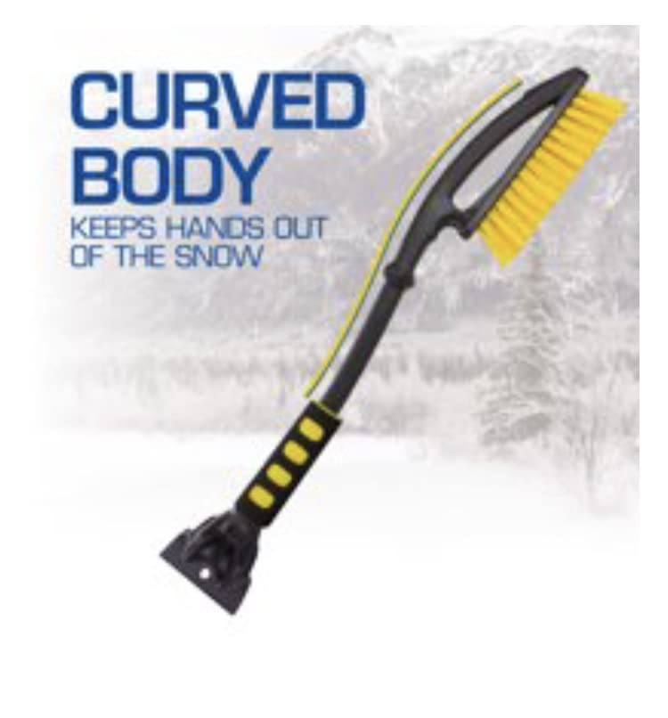 Rain-X 26" Ergo Snow Brush with Ice Scraper Tool, Black & Yellow, 1PK,