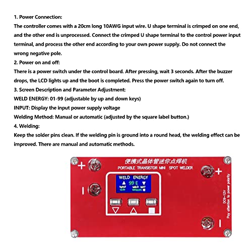 Mini Spot Welder, Practical LCD Spot Welder Machine for 18650 12V Car Battery