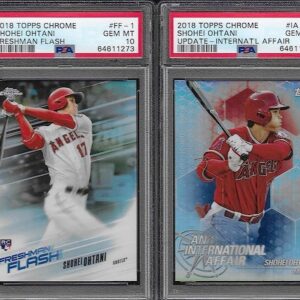 PSA 10 TOPPS ALL CHROME SHOHEI OHTANI 2 CARD ROOKIE LOT GRADED PSA GEM MINT 10 ANGLES SUPERSTAR MVP RARE LOT