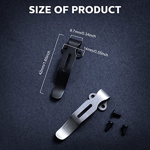 Zhehao 6 Pieces Deep Carry Pocket Clip Compatible with 535 Knife Pocket Knife Clip Knife Screw Clips for DIY Folding Knives with 16 Screws, Stonewash and Black Color