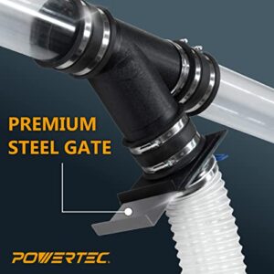 POWERTEC 70135V 4" Aluminum Blast Gate for Dust Collector, Dust Collection Fittings