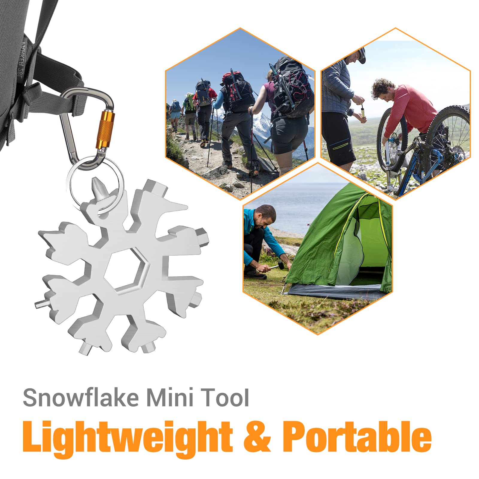 WEARXI Father's Day Gifts for Men, 18 in 1 Snowflake Multitool Gifts for Him, Dad Gifts for Fathers Day, Cool Gadgets for Men, Gifts for Men Unique Tools for Men, Mens Gifts, Camping Accessories