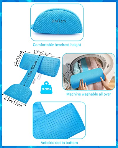 AOSYCO Headrest Pillow for Patio Chaise Lounge, Spa Pillow for Adult with Non-Slip Weighted Tail, Outdoor Cushion All Weather Sunbathing Swing Pool Furniture, Quick Drying