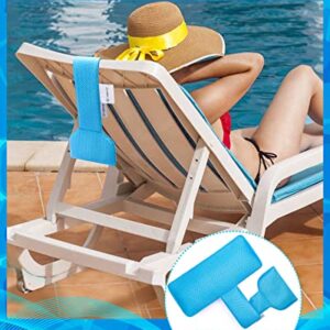 AOSYCO Headrest Pillow for Patio Chaise Lounge, Spa Pillow for Adult with Non-Slip Weighted Tail, Outdoor Cushion All Weather Sunbathing Swing Pool Furniture, Quick Drying