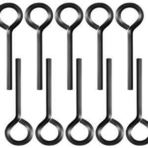 WOODGUILIN 1/8” Standard Hex Dogging Key with Full Loop, Key-Ring Style Dogging Key Set 1/8 Allen Wrench Key for Push Bar Door Panic Bars, Security Door Exit Devices,Solid Metal（10 Pack,1/8 black）