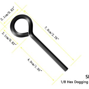 WOODGUILIN 1/8” Standard Hex Dogging Key with Full Loop, Key-Ring Style Dogging Key Set 1/8 Allen Wrench Key for Push Bar Door Panic Bars, Security Door Exit Devices,Solid Metal（10 Pack,1/8 black）