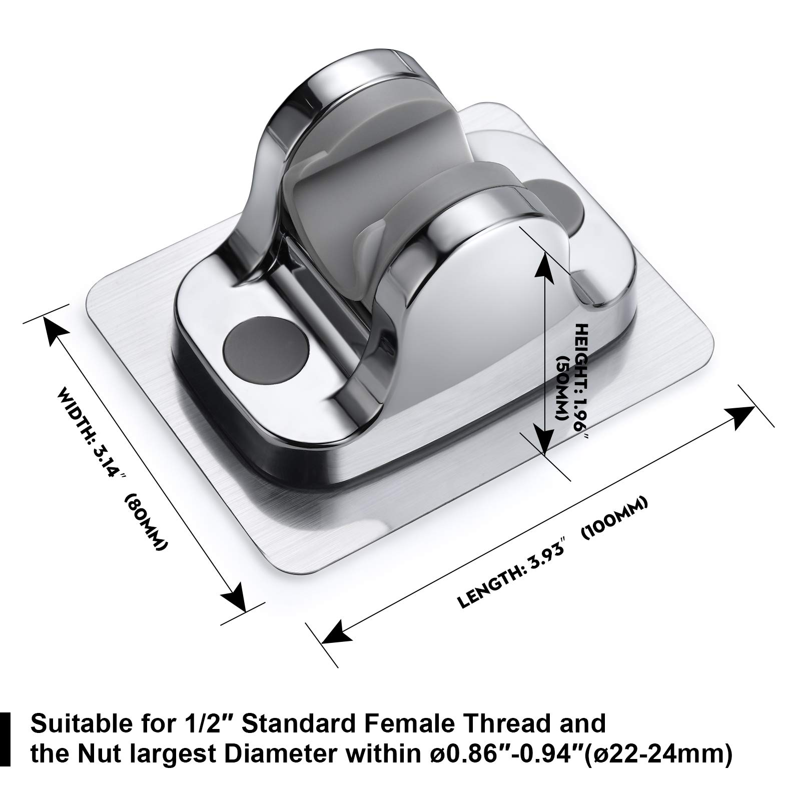 Strong Adhesive Shower Holder, PureHome Self-Adhesive Wall Mounted Shower Bracket for Handheld Shower Head