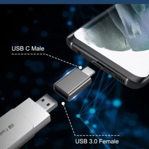 USB C Male to USB 3.0 Female Adapter 3-Pack,Thunderbolt 3 Type C OTG Drive Converter for MacBook Pro 2022,iPad Mini 6 Air 4 5 Generation,Surface Go,Microsoft Galaxy S23 23 S21 S22 Plus Ultra