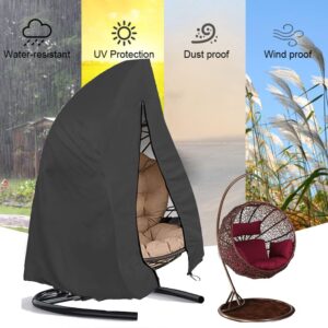 YHINGG Patio Egg Chair Cover Hanging Egg Chair Covers 91x80 Inches 600D Oxford Waterproof Windproof Patio Chair Cover with Drawstring (Egg Chair Cover)