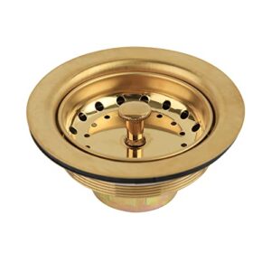 solimeta gold kitchen sink drain, stainless steel sink strainers for kitchen, kitchen strainer with removable basket