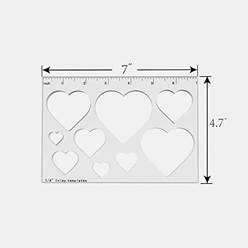 Heart Inlay Template 9-in-1(1pc) Acrylic Router Fixture Template I Tools and Router Templates for Woodworking Decoration