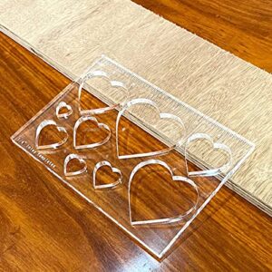 Heart Inlay Template 9-in-1(1pc) Acrylic Router Fixture Template I Tools and Router Templates for Woodworking Decoration