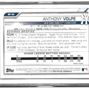 2021 Bowman Prospects #BP-85 Anthony Volpe New York Yankees Baseball NM-MT