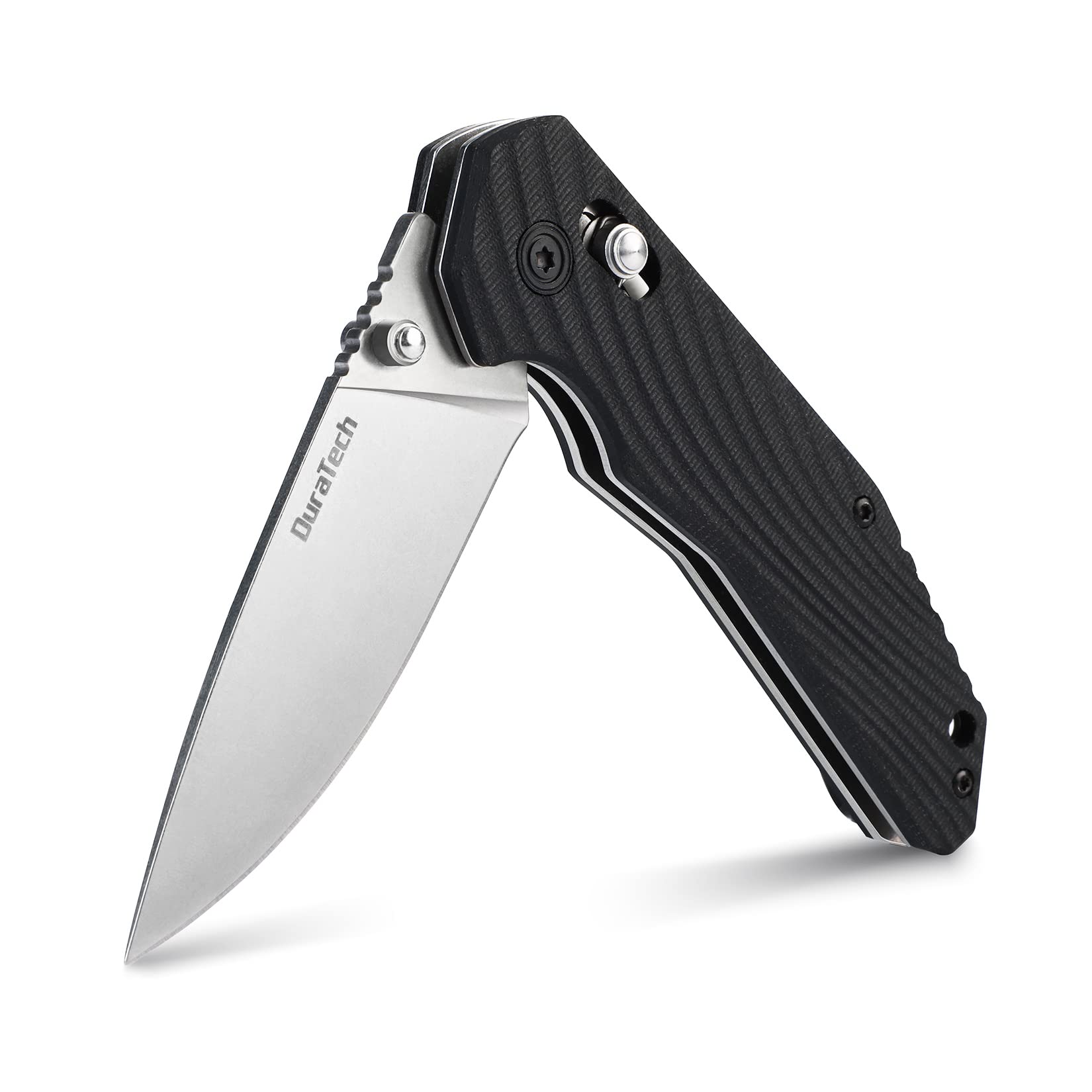 DURATECH Folding Pocket Knife, EDC Pocket Knife with Stainless Steel Blade, G10 Handle Folding Knives, Drop Point Blade, Carry Pocket Clip